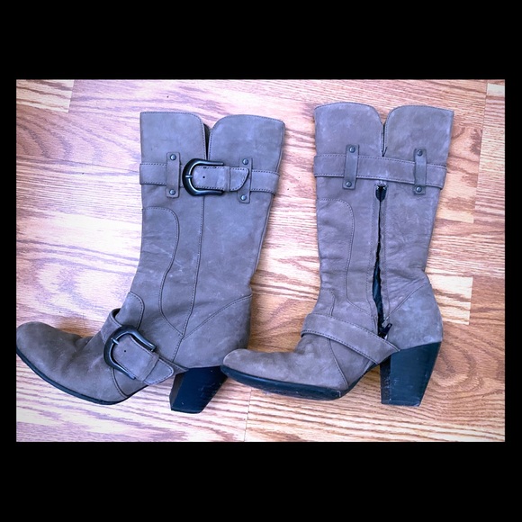 Born | Shoes | Born Brushed Leather Zip Up Boots Greysilver | Poshmark
